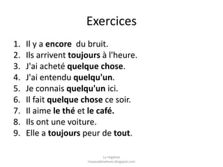 Negative Form French Exercis-- Practice French Online, 41% OFF