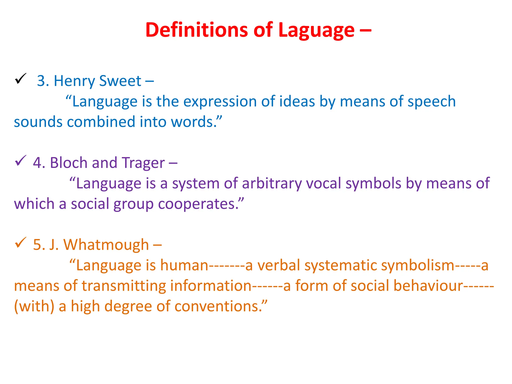 What is language? Definitions of different authors | PDF