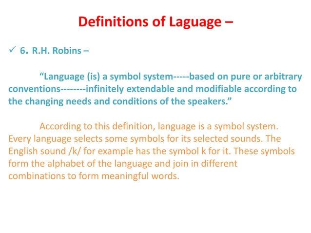 What is language? Definitions of different authors | PDF