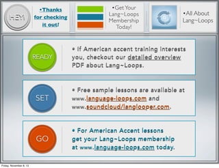 American Accent Training with Language~Loops | PDF