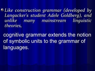 Langacker's cognitive grammar | PPT