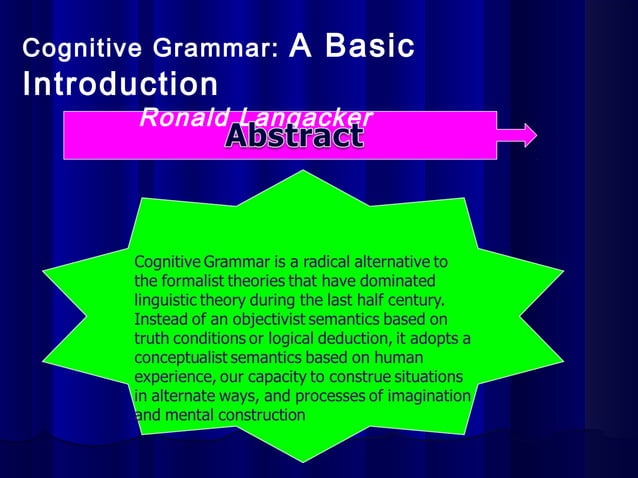 Langacker's cognitive grammar | PPT | Science