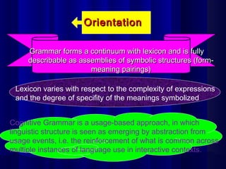 Langacker's cognitive grammar | PPT