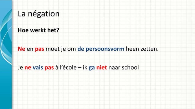 La négation – de ontkenning | PPT