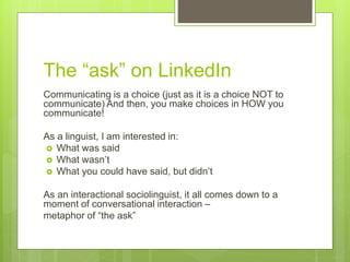 Langauge of linkedIn | PPT