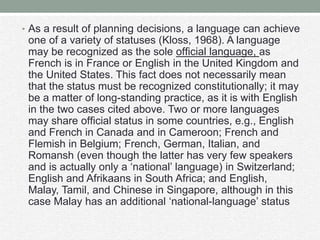Langauge planning and policies | PPTX