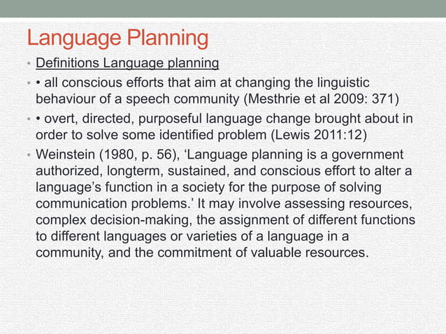 Langauge planning and policies | PPTX