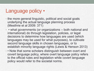 Langauge planning and policies | PPTX