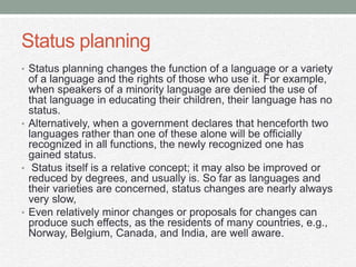 Langauge planning and policies | PPTX