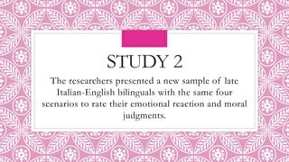 Foreign langauge & moral judgment | PPT