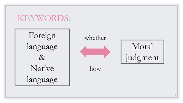 Foreign langauge & moral judgment | PPT