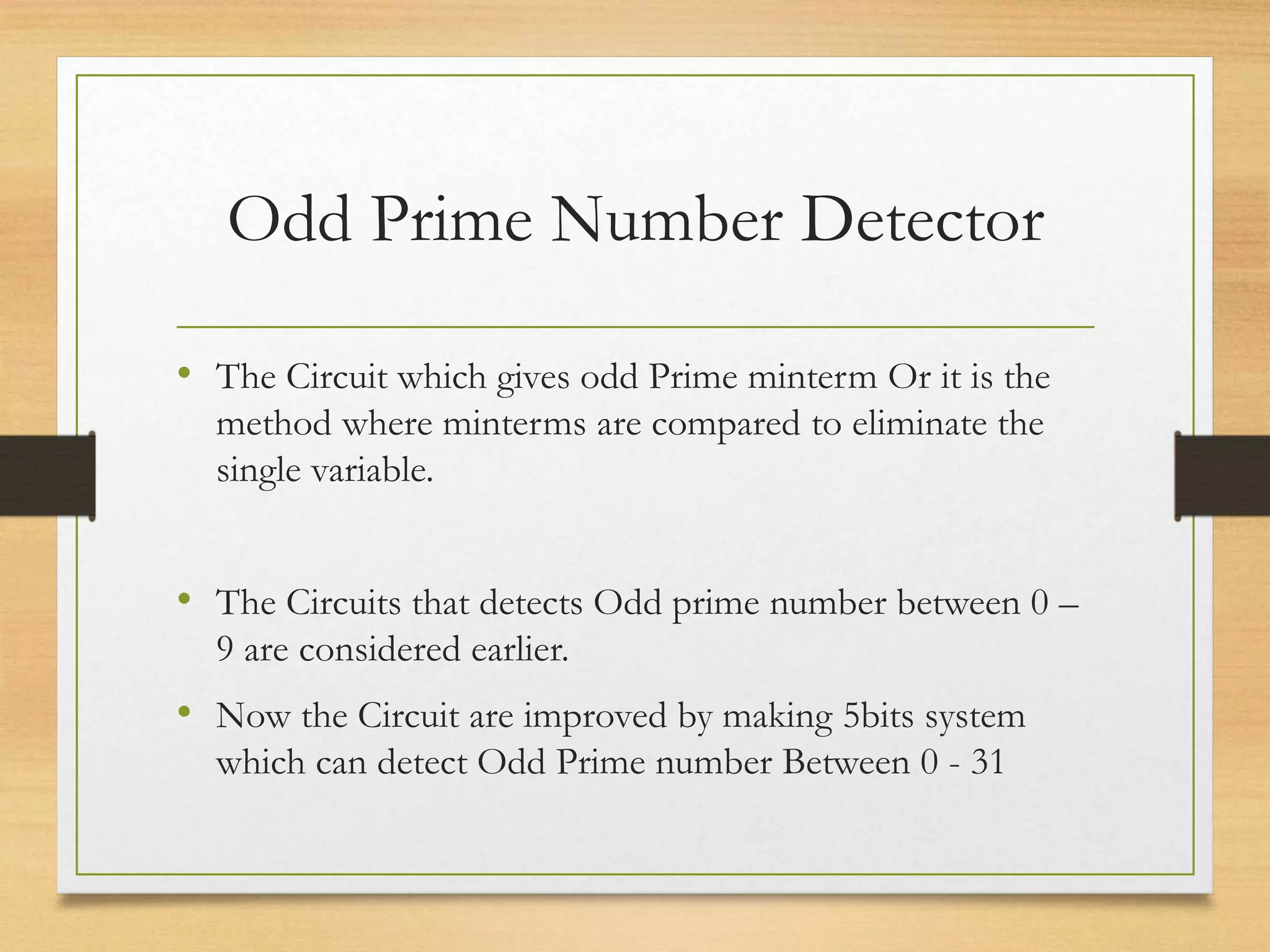 Comparator And ODD prime number detector | PPT