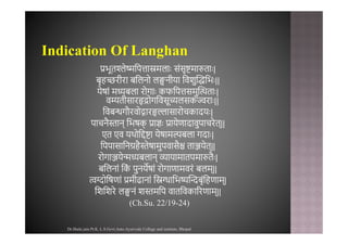 Langhan therapy - a unique ayurvedic treatment principle | PDF