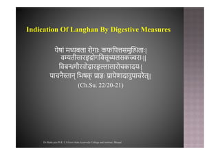 Langhan therapy - a unique ayurvedic treatment principle | PDF