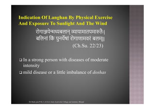 Langhan therapy - a unique ayurvedic treatment principle | PDF