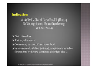 Langhan therapy - a unique ayurvedic treatment principle | PDF