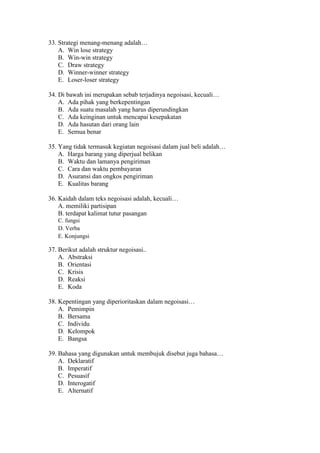 Soal Prosedur kompleks & Negosiasi | PDF