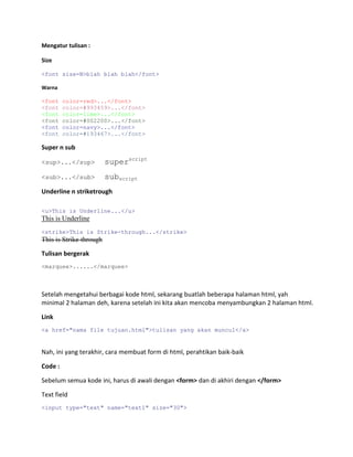 Langkah awal-membuat-html | PDF