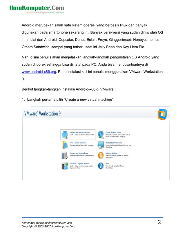Langkah instalasi-android-x86 di Vmware | PDF