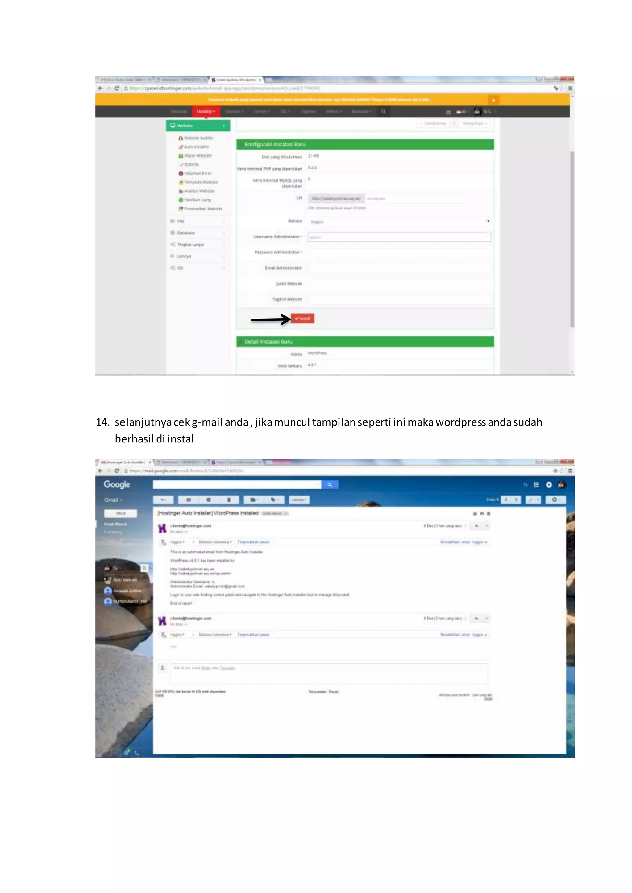 Langkah langkah belajar hostinger | DOCX