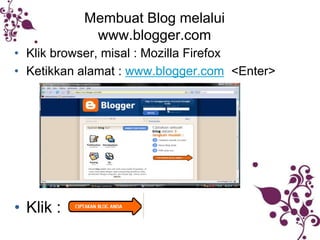 Langkah langkah Membuat Blogger | PPTX