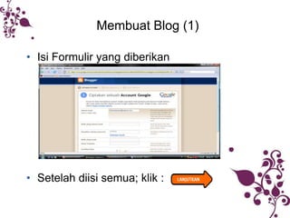Langkah langkah Membuat Blogger | PPTX