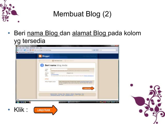 Langkah langkah Membuat Blogger | PPTX