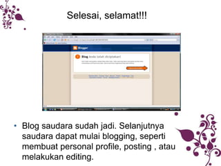 Langkah langkah Membuat Blogger | PPTX