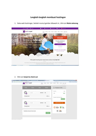 Langkah langkah membuat hostinger | PDF