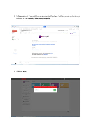 Langkah langkah membuat hostinger | PDF