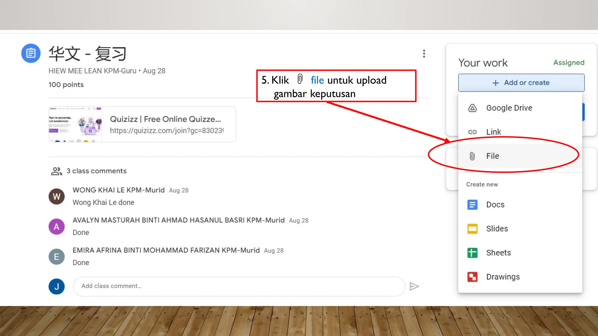 Langkah-langkah menghantar tugasan dalam Google Classroom.ppsx