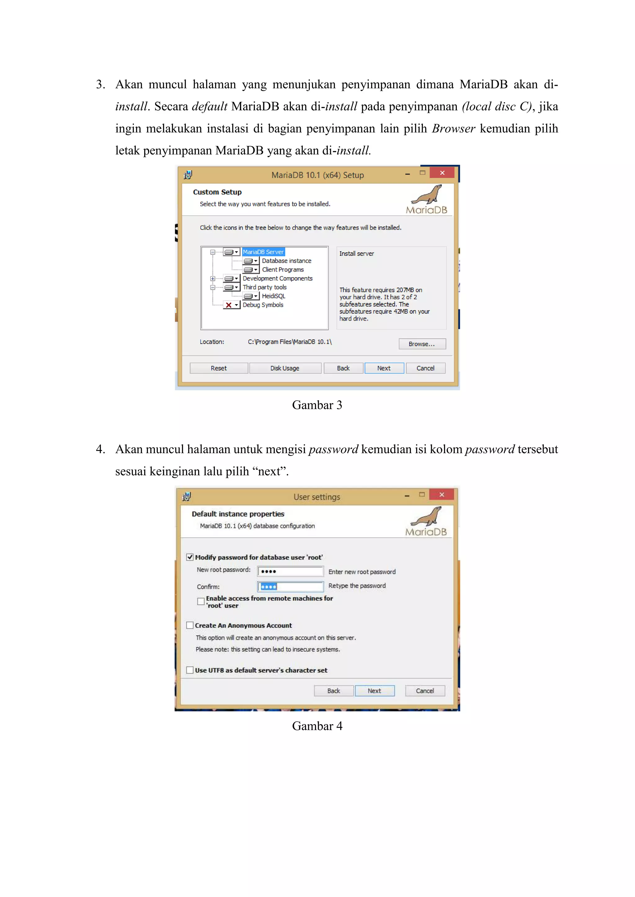 Langkah langkah menginstall maria db, penerapan ddl dan dml | PDF