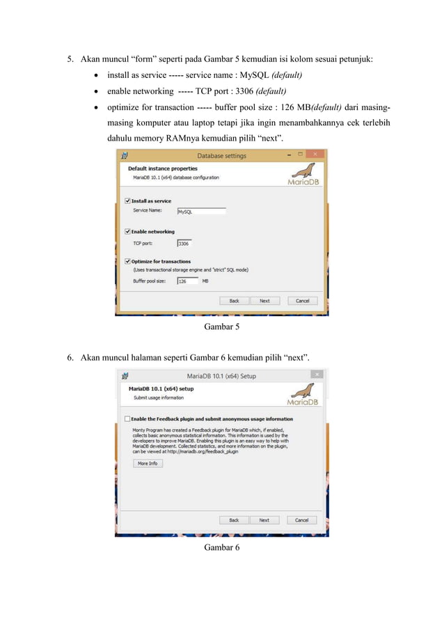 Langkah langkah menginstall maria db, penerapan ddl dan dml | PDF