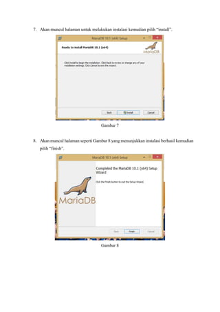 Langkah langkah menginstall maria db, penerapan ddl dan dml | PDF