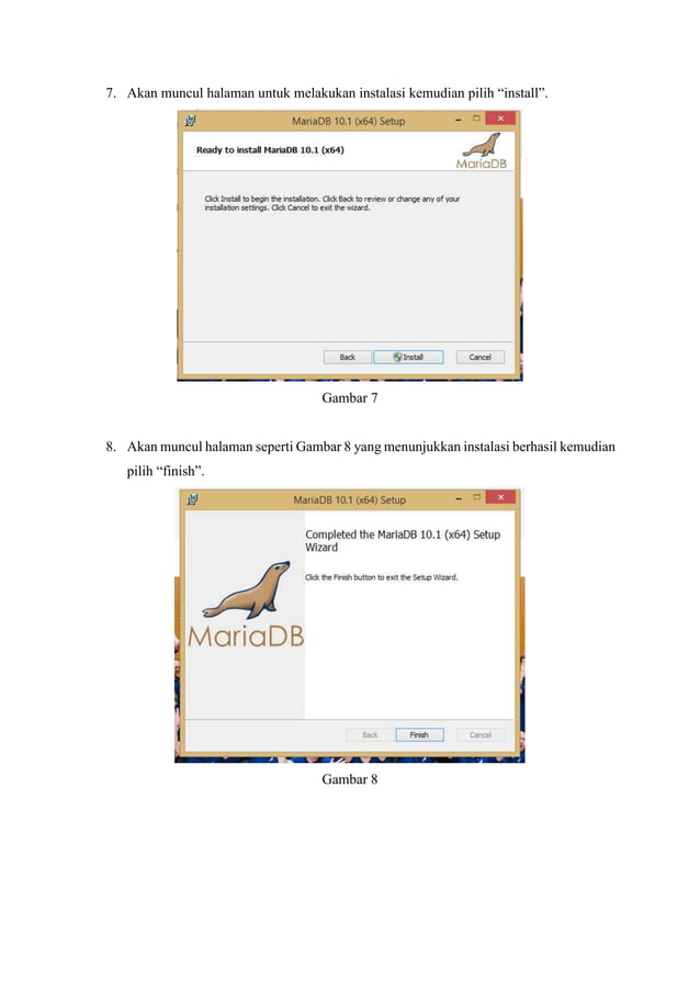 Langkah langkah menginstall maria db, penerapan ddl dan dml | PDF