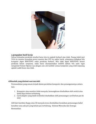 Langkah langkah merakit pc | PDF