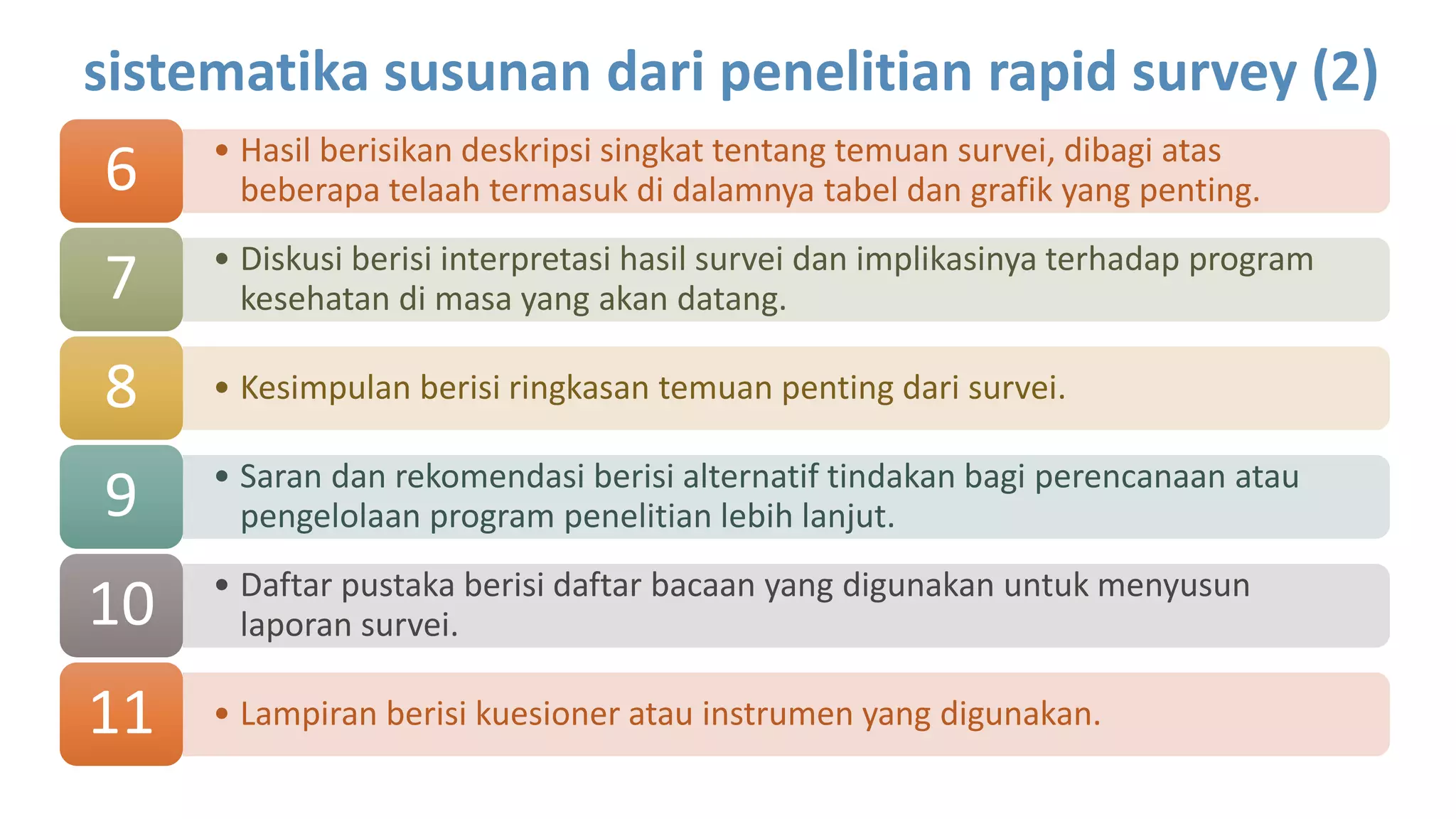 Langkah langkah pelaksanaan survei cepat | PDF