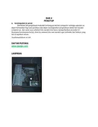 Langkah Langkah Perakitan PC | PDF