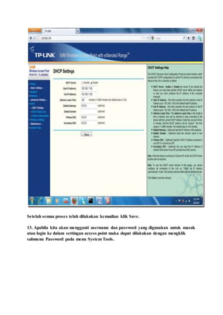 Langkah langkah setting access point | DOCX