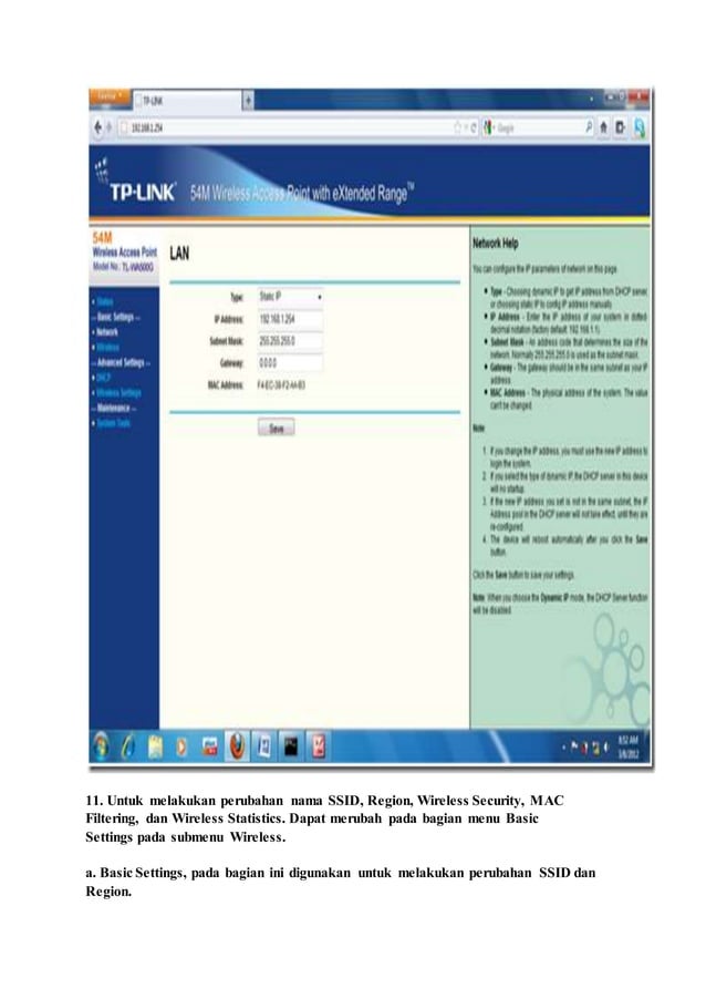 Langkah langkah setting access point | DOCX