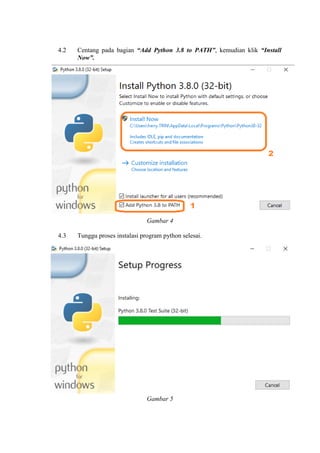 Langkah langkah untuk menginstal program python 3 pada sistem operasi windows 10 (32-bit ...