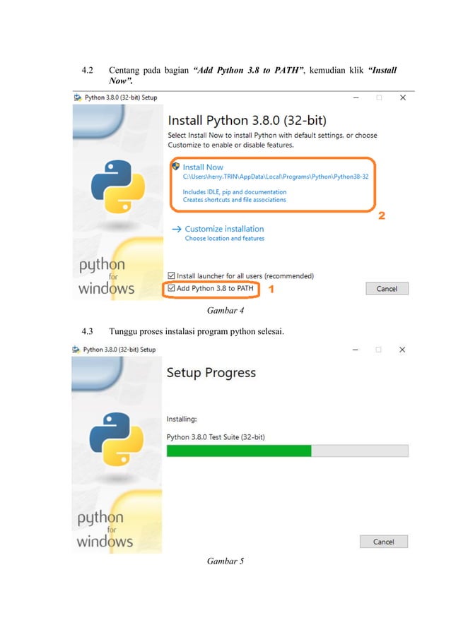 Langkah langkah untuk menginstal program python 3 pada sistem operasi windows 10 (32-bit ...