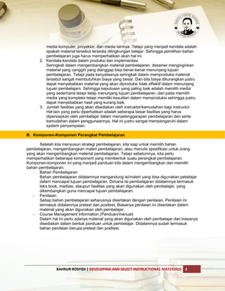 Langkah 8 developing and select instructional materials | PDF