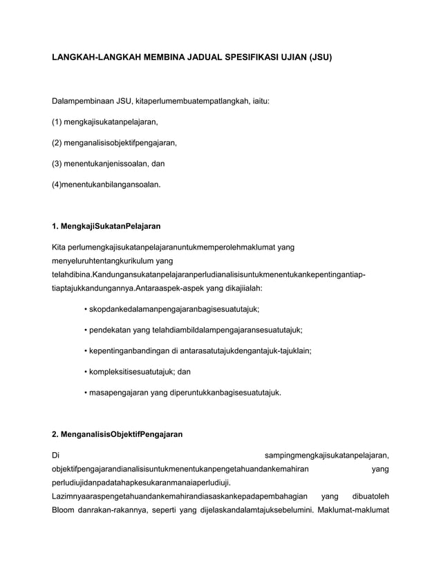 Langkah buat jsu | DOCX