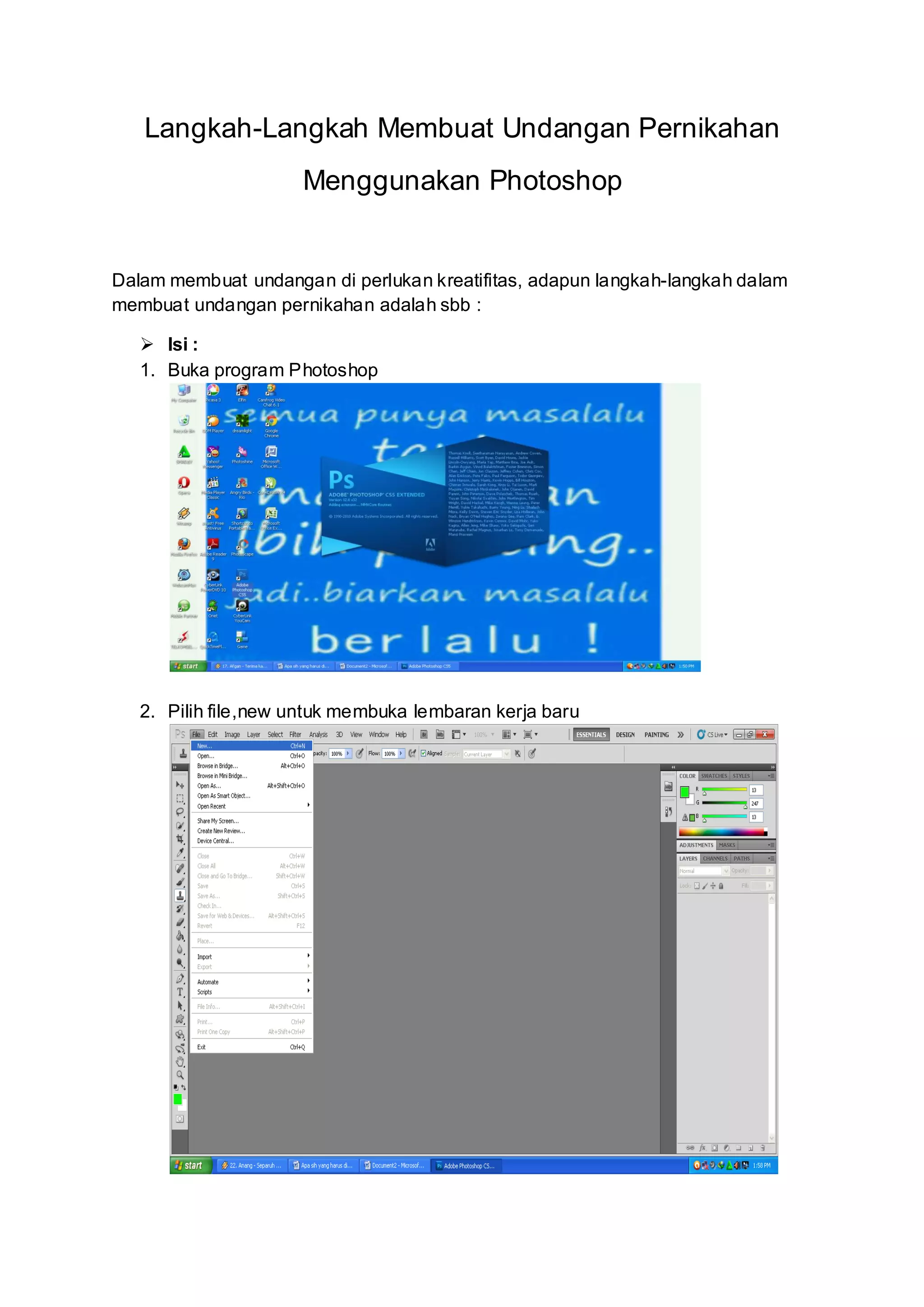 Langkah buat undangan pernikahan I | PDF