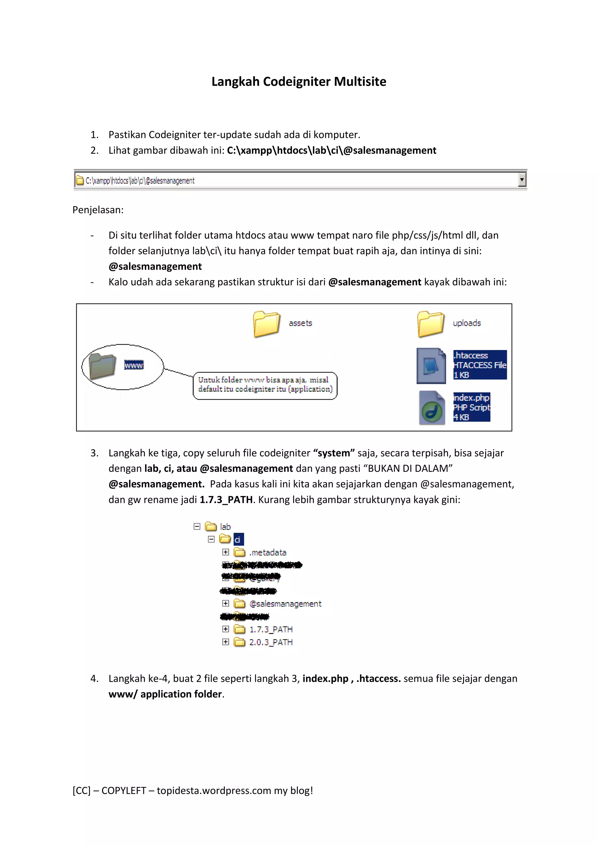 Langkah codeigniter multisite | PDF