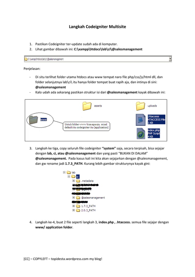 Langkah codeigniter multisite | PDF