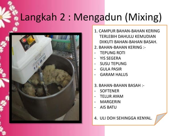 Langkah kerja menyedia doh softroll | PPT