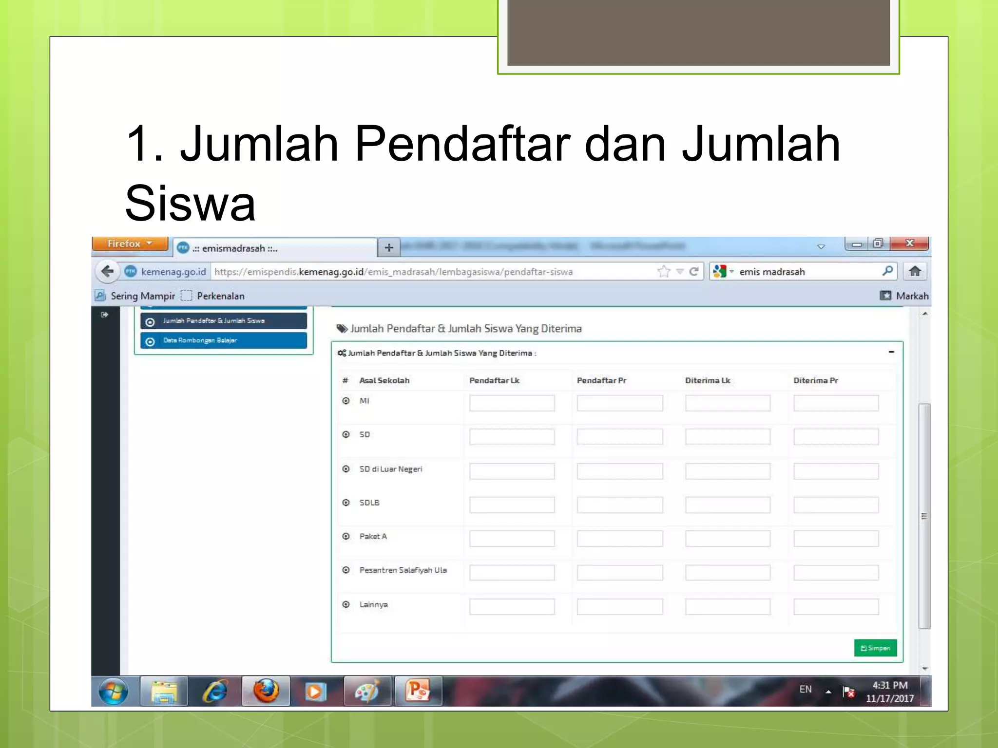 Langkah langkah emis 2017 2018 | PPTX