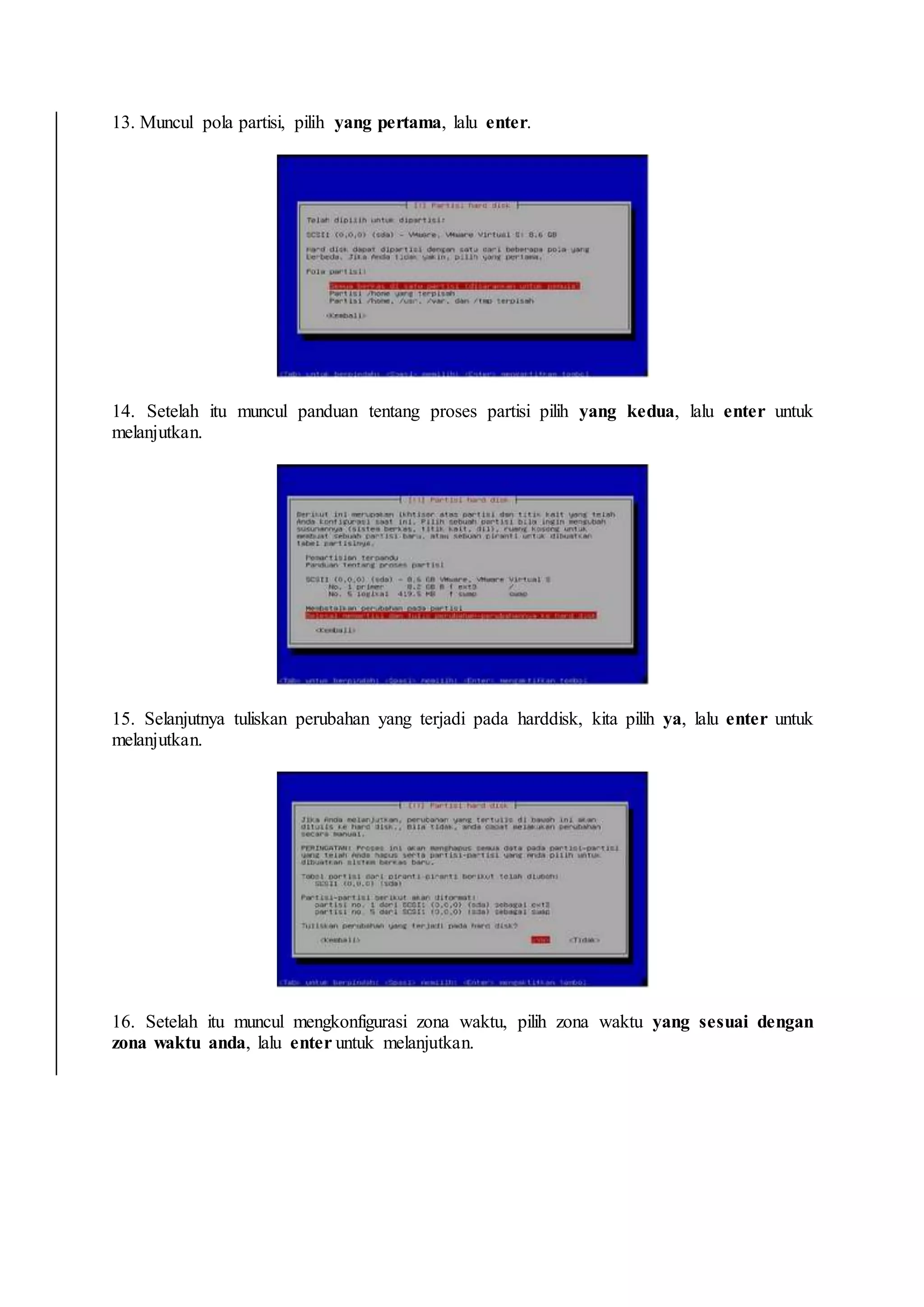 ( Langkah langkah instalasi debian) | PDF